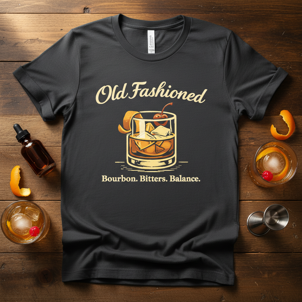 Old Fashioned - Bourbon. Bitters. Balance. Premium Unisex Crewneck Tee | Barrelroom Society