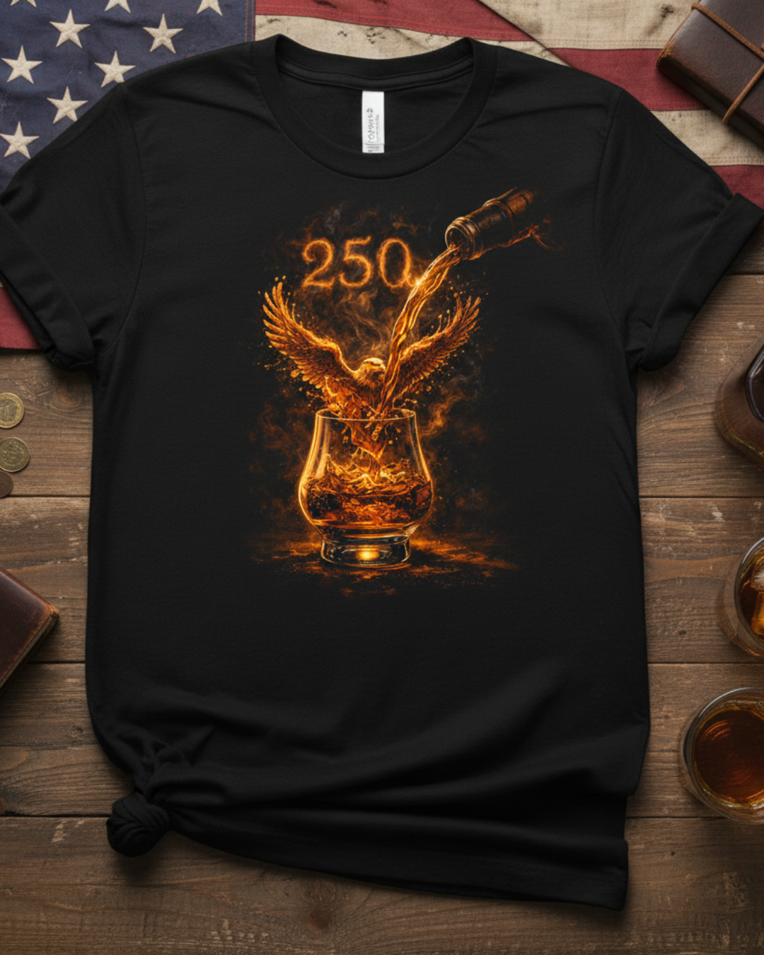 Freedom Poured — 250 Years Strong (1776–2026) Premium Crewneck Tee ...